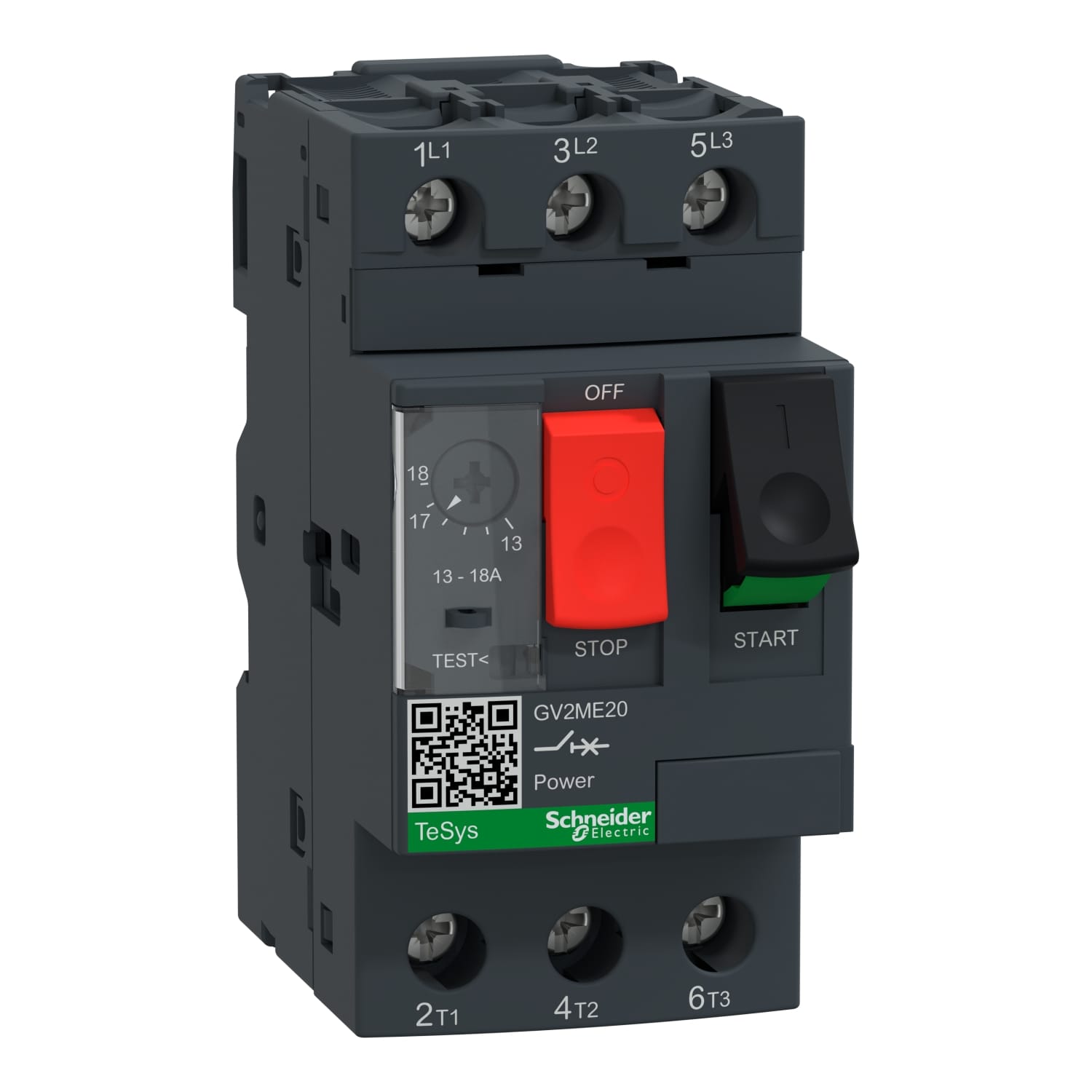 Schneider | GV2ME20 |Motor circuit breaker, TeSys GV2, 3P, 13-18 A ...