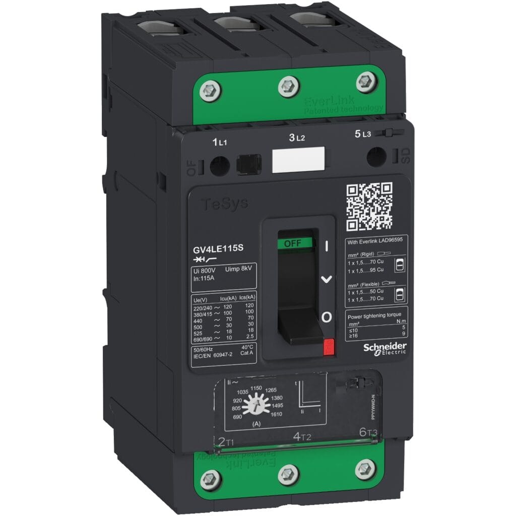 Schneider | GV4LE12N |Motor circuit breaker, TeSys GV4, 3P, 12.5 A, Icu ...